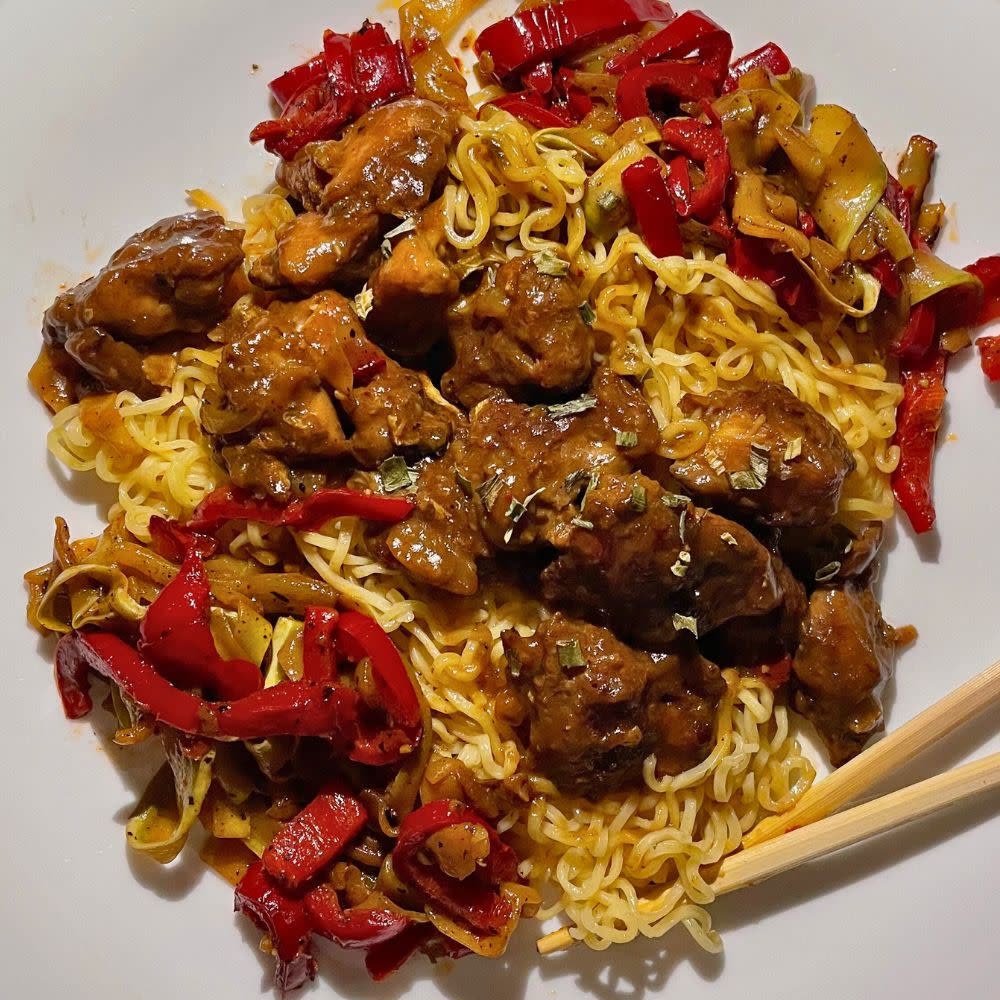 Ta Chien Chicken With Noodles and Veggies Recipe - Samsung Food