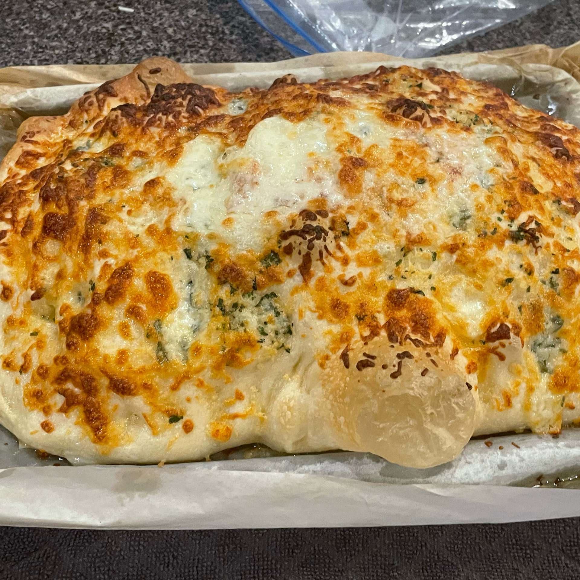 Garlic Butter + Cheese Stuffed Focaccia Recipe - Samsung Food